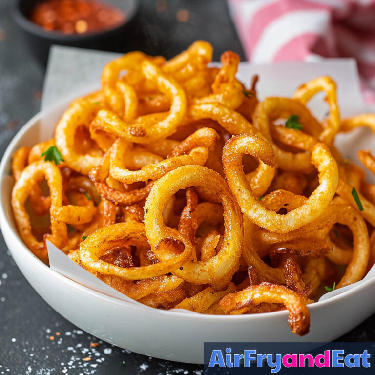 Air Fryer Curly Fries (Frozen) - Super Crispy & Easy | AirFryAndEat